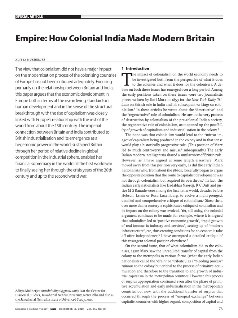 Colonial India's Impact on Britain | PDF | Colonialism | British Empire
