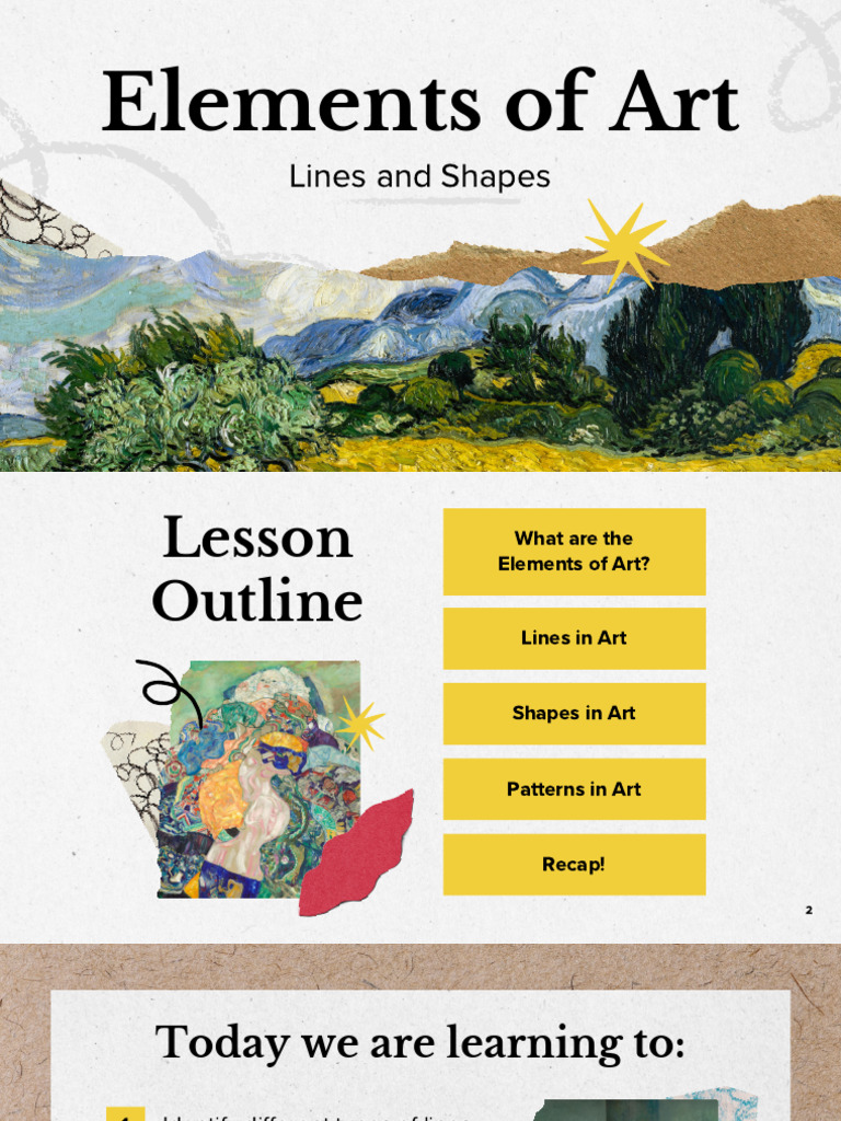 Elements of Art Lines and Shapes Education Presentation in Brown White ...