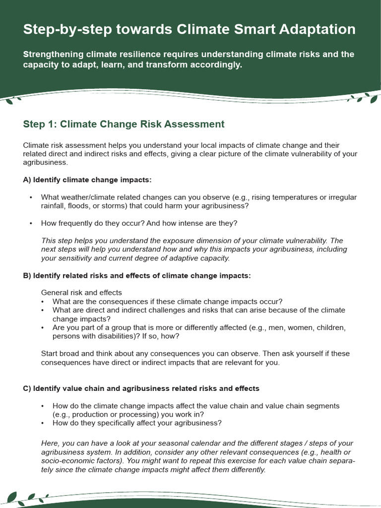 Step-By-step Towards Climate Smart Adaptation | PDF | Risk | Climate Change