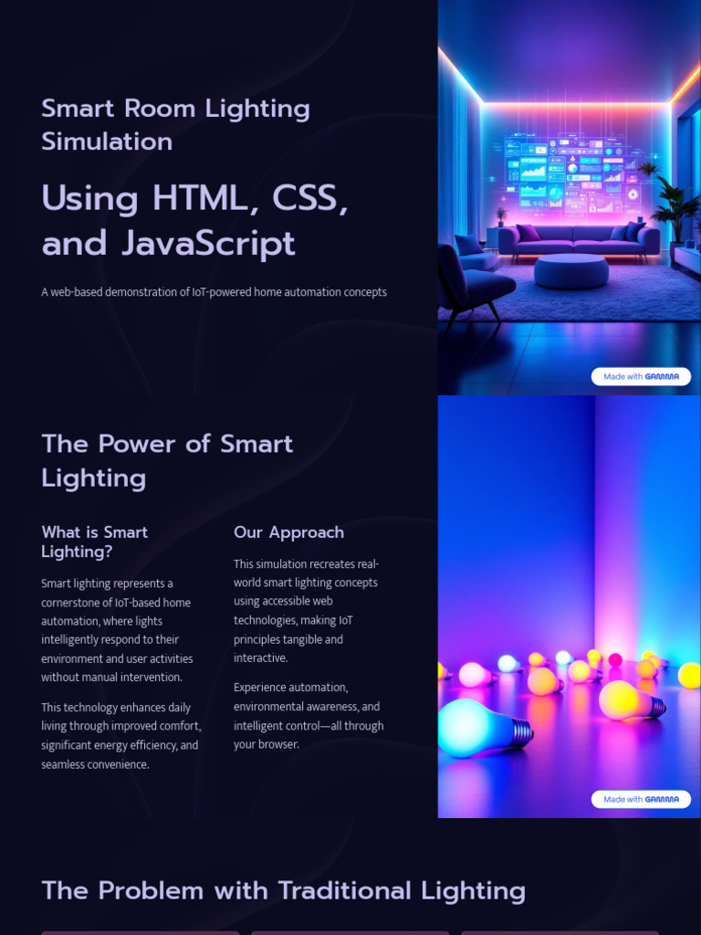 Smart Room Lighting Simulation | PDF | Lighting | Internet Of Things