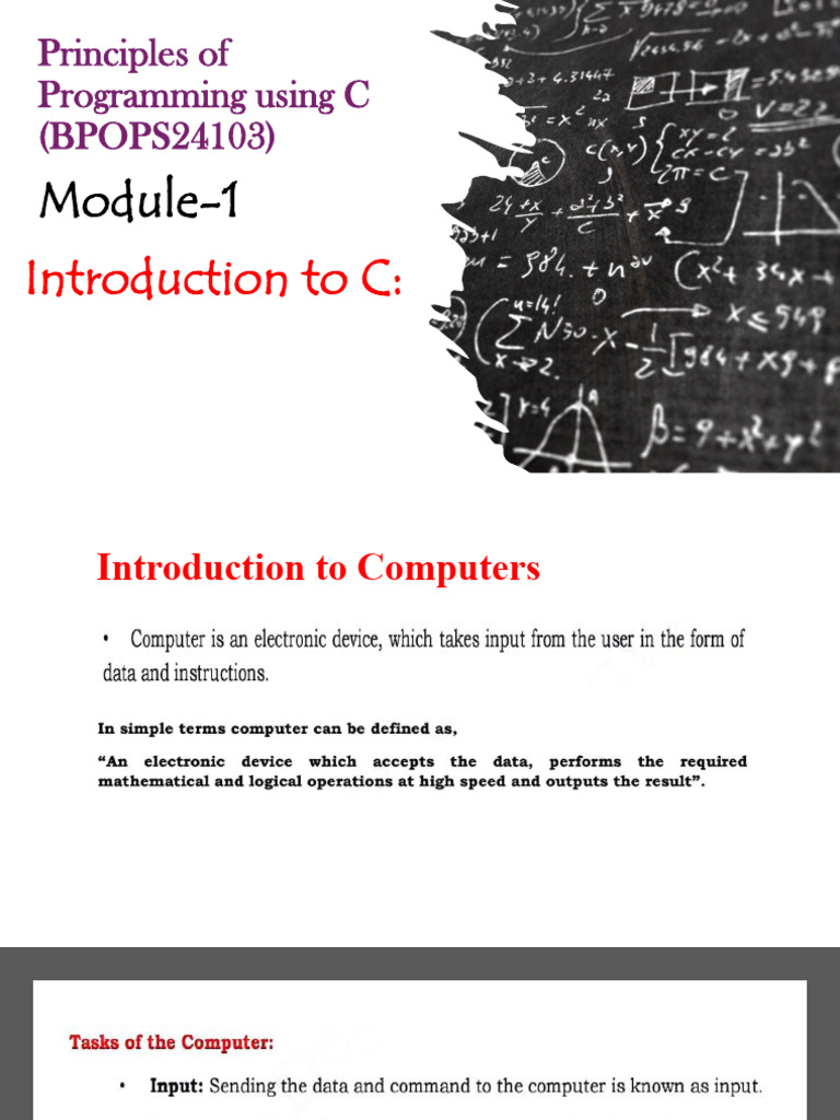 c Programing Module 1 | PDF | Computer Program | Programming