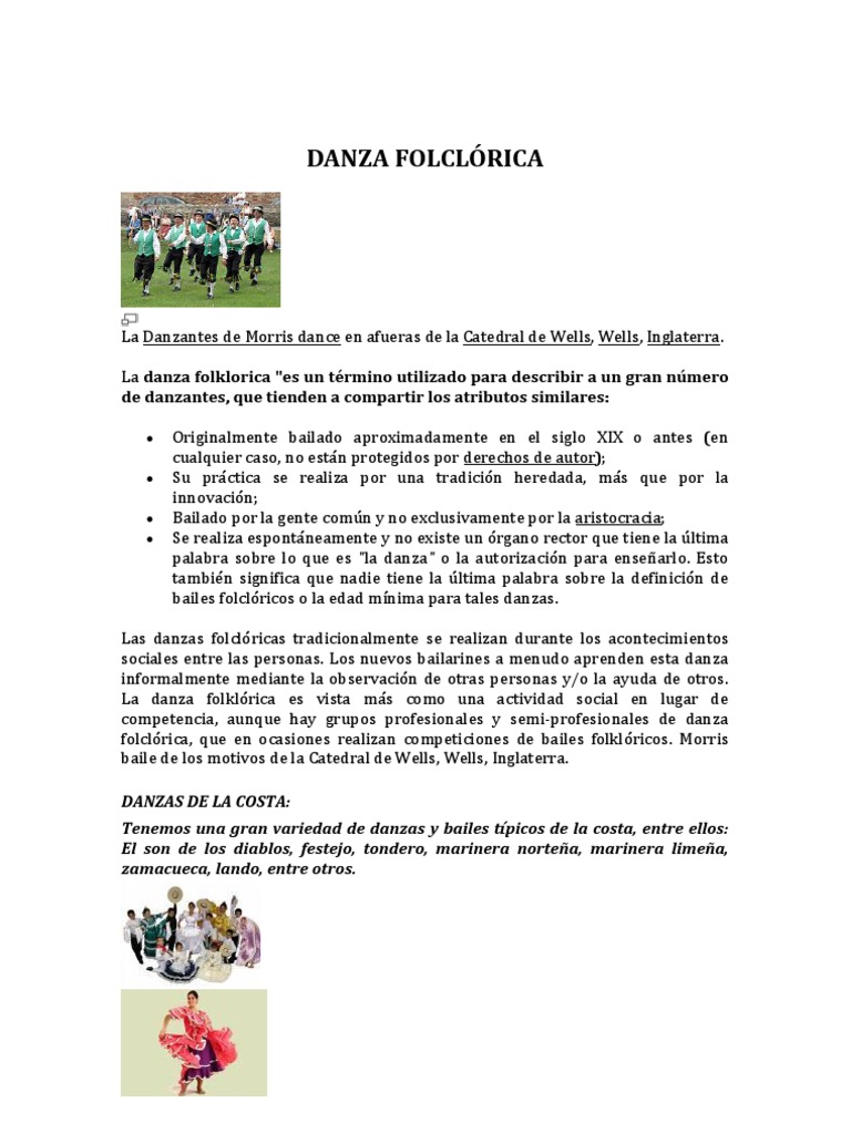 Danza Folclórica | PDF