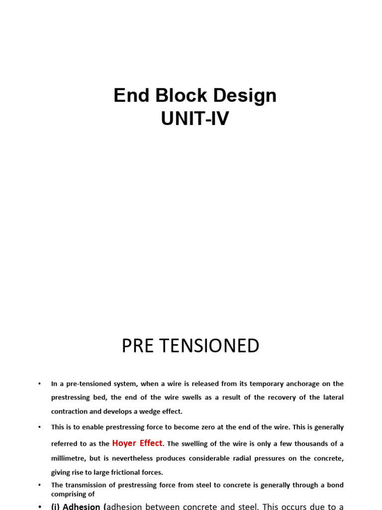 Endblock | PDF | Prestressed Concrete | Friction
