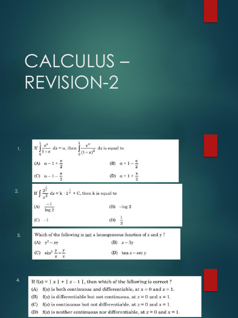 Calculus - Revision-2 | PDF