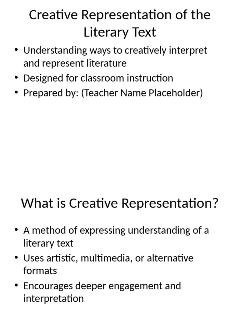 Creative Representation in Literature | PDF