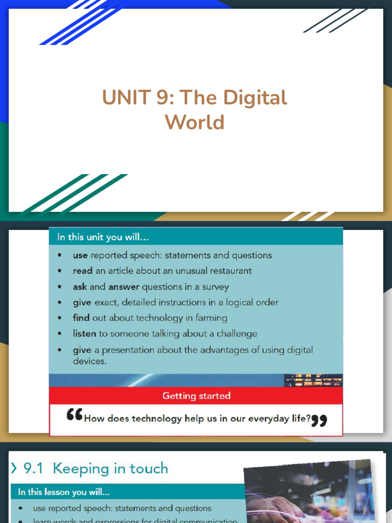 UNIT 9 - The Digital World | PDF | Linguistics | Syntax