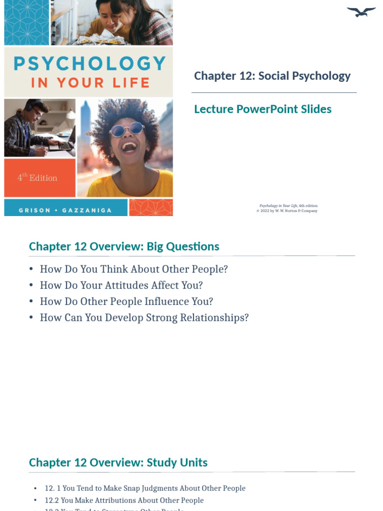Chapter 12 Notes | PDF | Attitude (Psychology) | Prejudices
