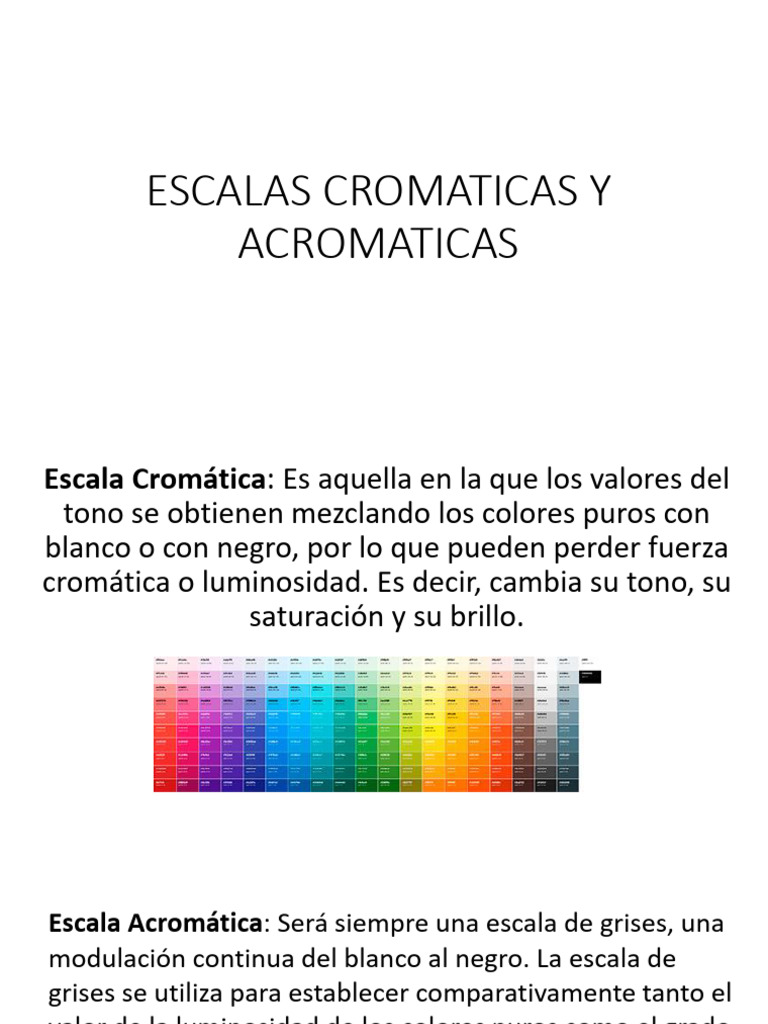 Escalas Cromáticas y Acromáticas Explicadas | PDF