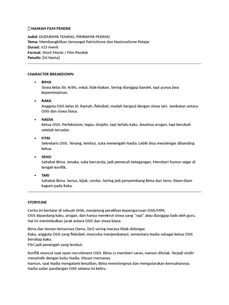 ? Naskah Film Pendek Draft Revisi-1 | PDF
