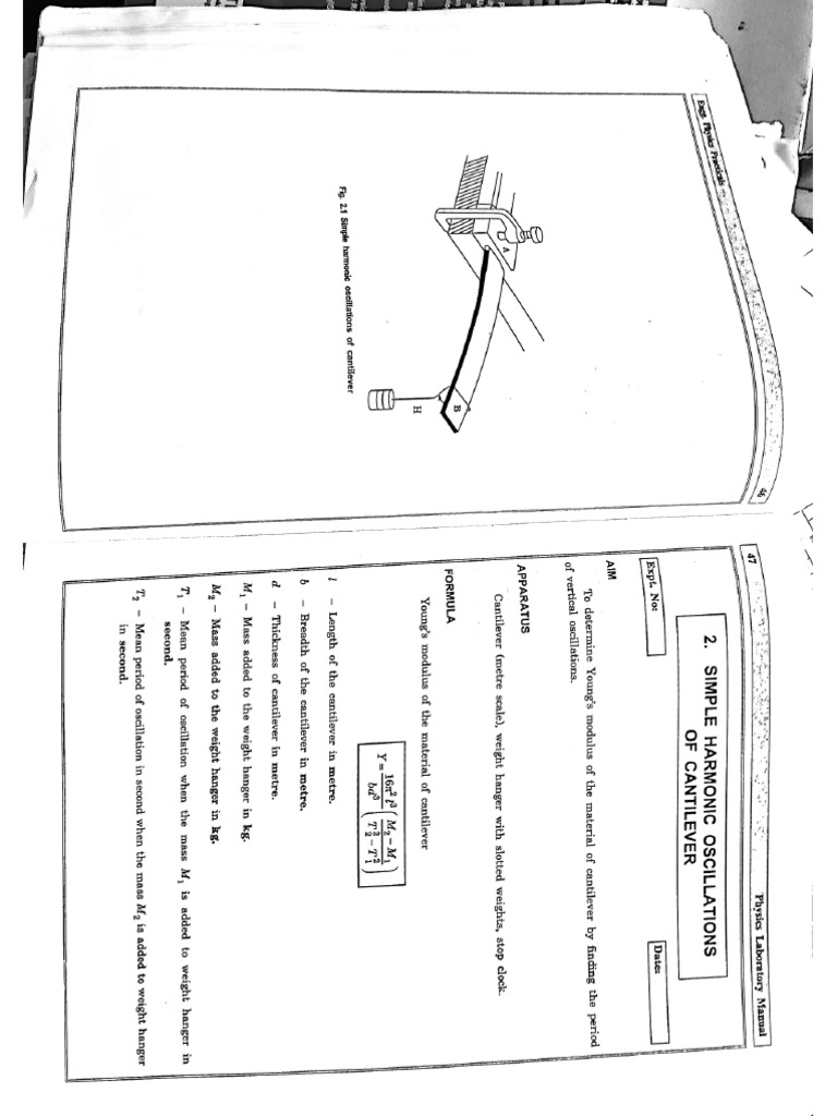 Simple Harmonic Oscillations of Cantilever | PDF