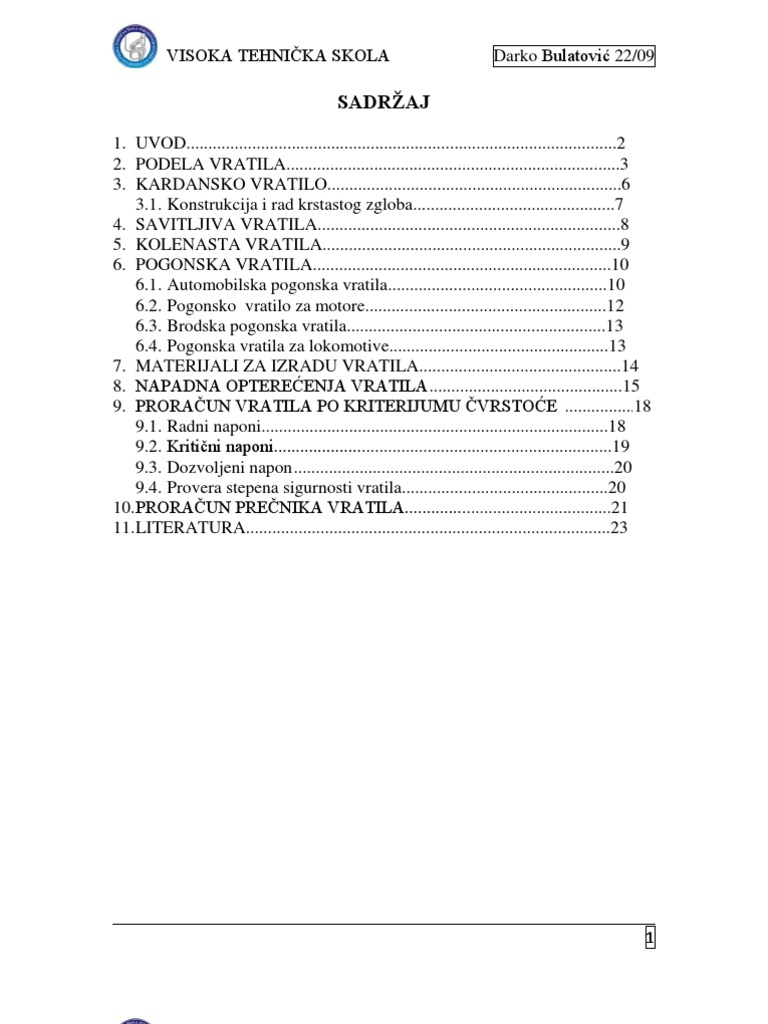 Kardansko Vratilo | PDF