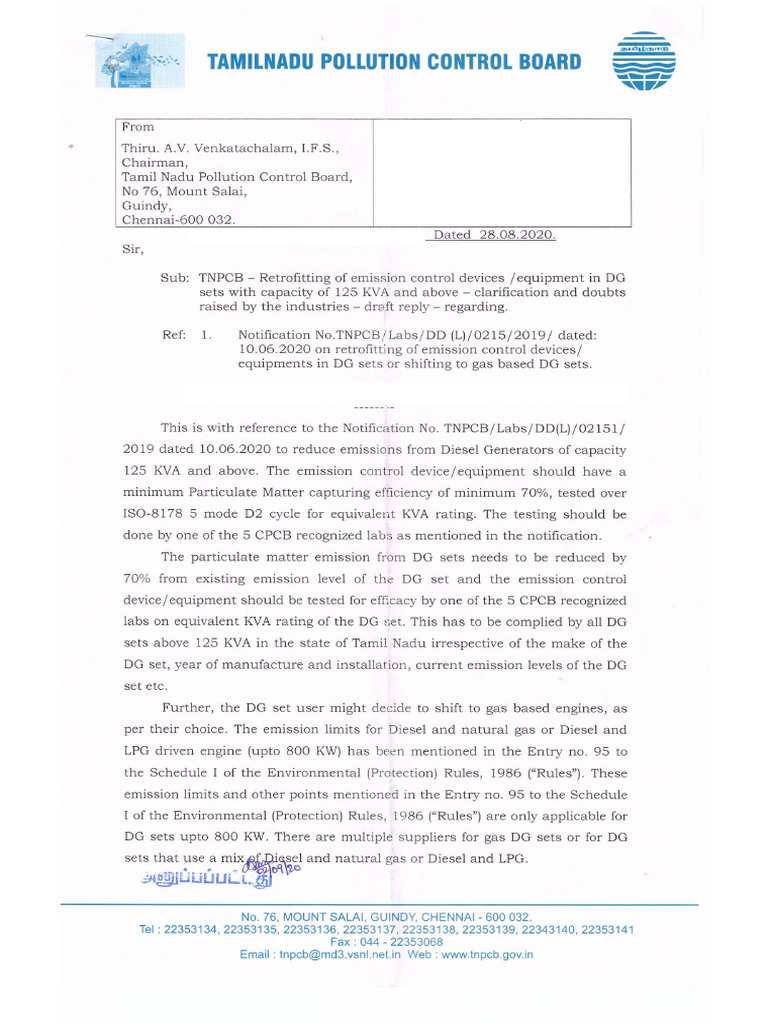 TNPCB - Notification 28-08-2020 | PDF