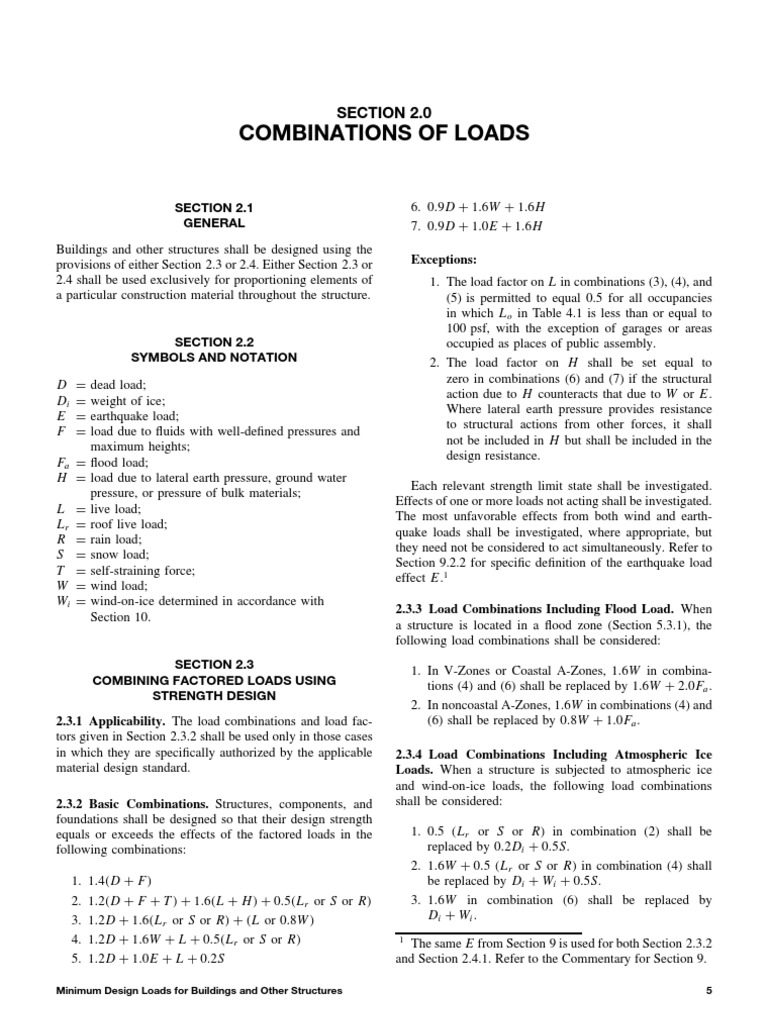 ASCE 7-22 Load Combinations Overview | PDF | Structural Load | Building ...