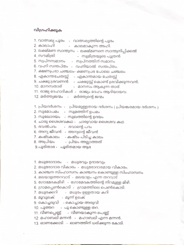 Malayalam Notes | PDF