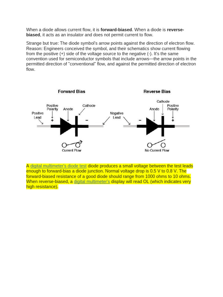 Diode Test Procedure | PDF
