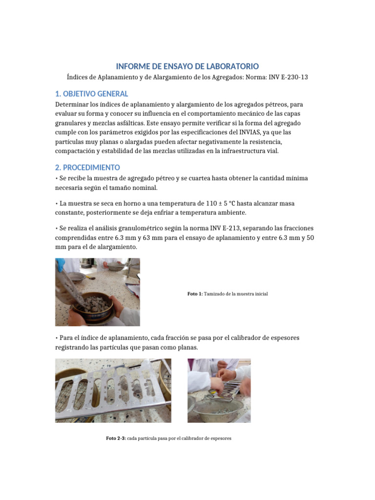 Informe INV E-230-13 | PDF | Masa