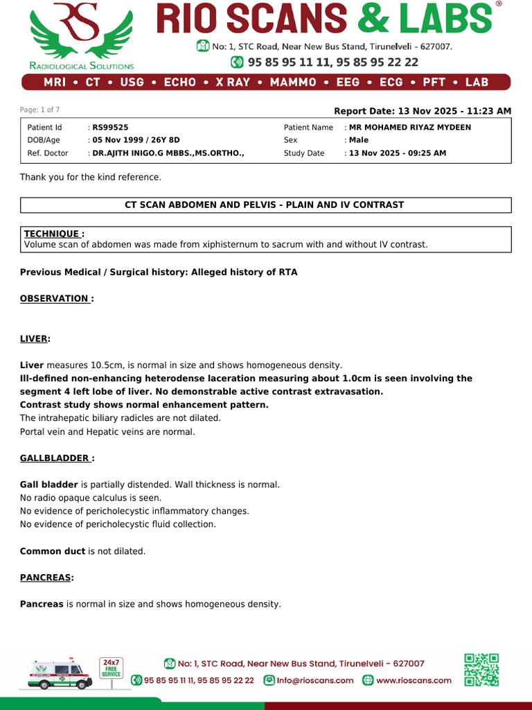 CT Scan Report: Abdomen & Spine Findings | PDF | Vertebra | Gallbladder