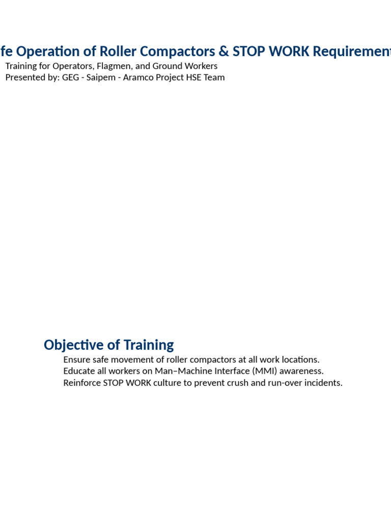 Roller Compactor Safety Training Guide | PDF | Safety