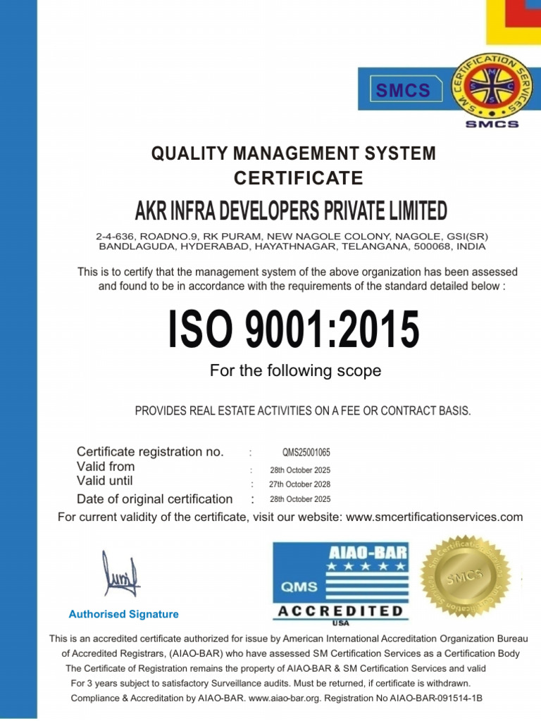 Akr Infra 9001 | PDF