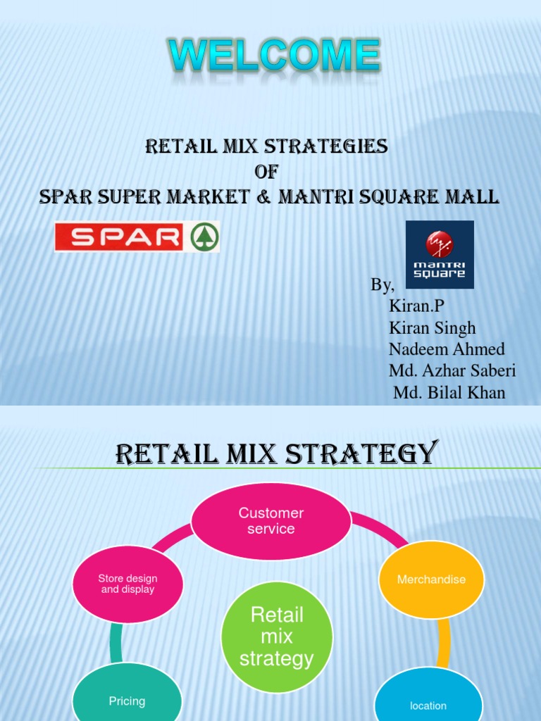 Retail Mix Strategies of Spar Super Market & Mantri Square Mall | PDF ...