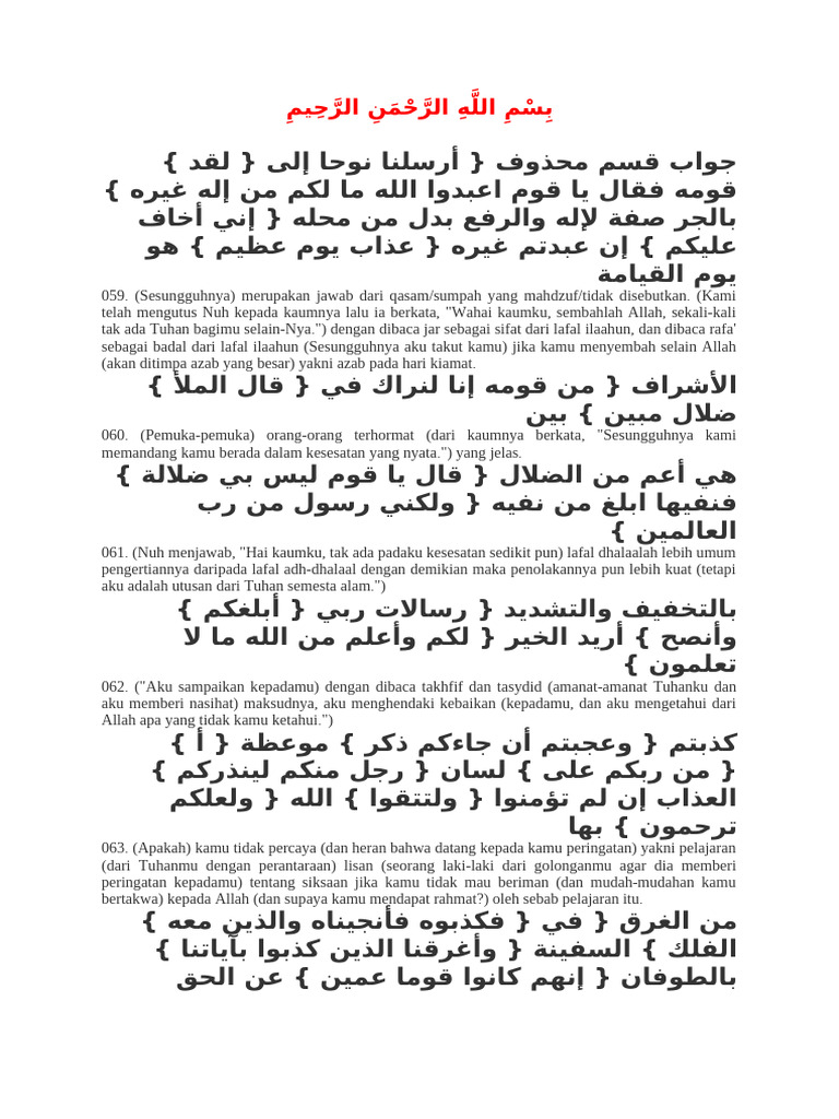 Kisah Nabi Nuh, Hud, dan Saleh dalam Al-Qur'an | PDF