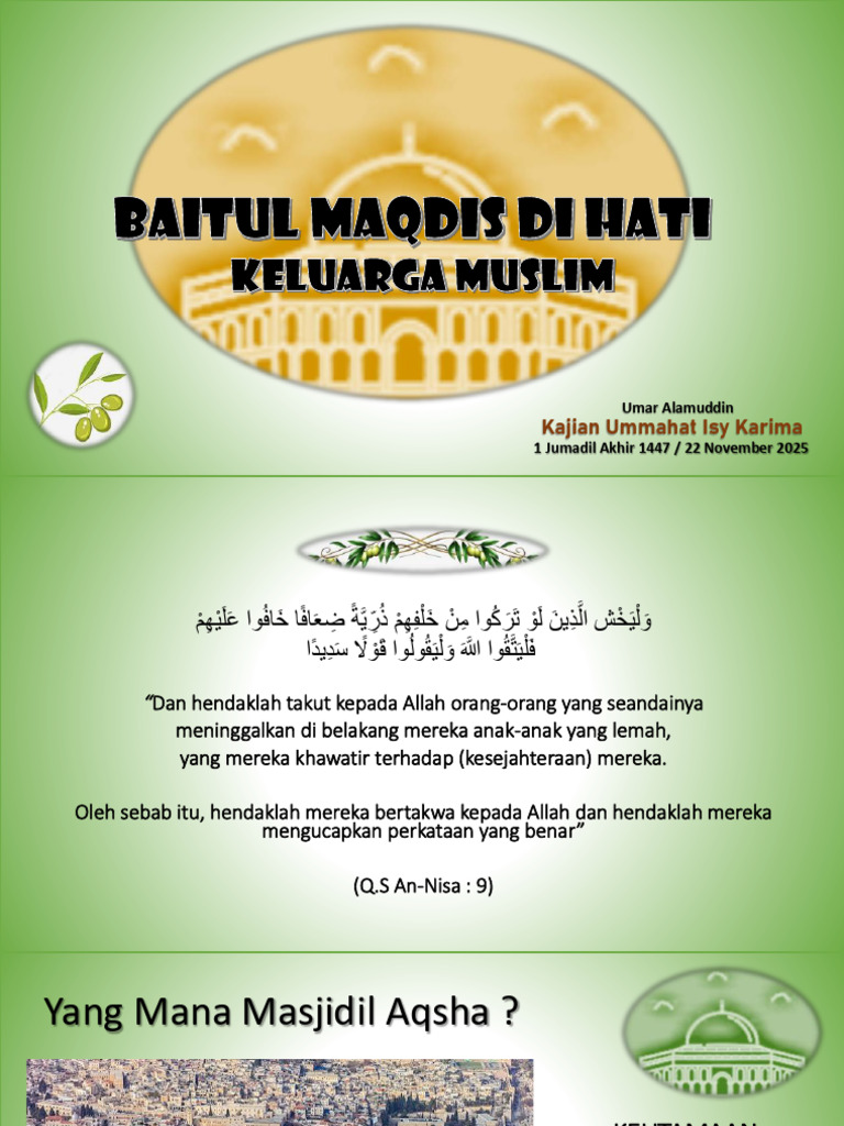 Baitul Maqdis Di Hati Keluarga Muslim | PDF