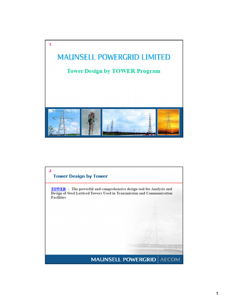 Steel Tower Design Software Overview | PDF