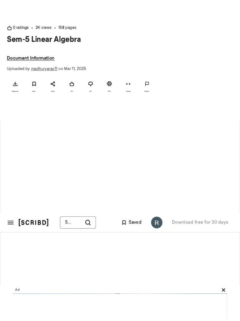 Sem-5 Linear Algebra Study Guide | PDF