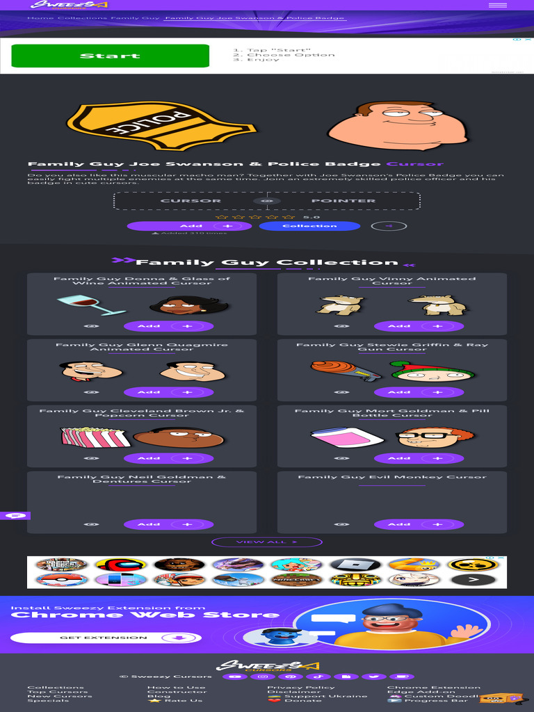 Family Guy Joe Swanson & Police Badge Cursor - Sweezy Custom Cursors | PDF
