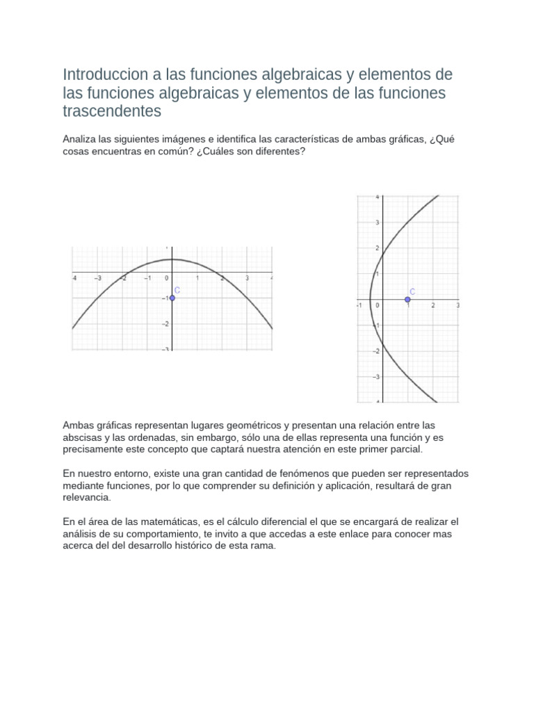 Introduccion A Las Funciones Algebraicas Y Elementos De Las Funciones