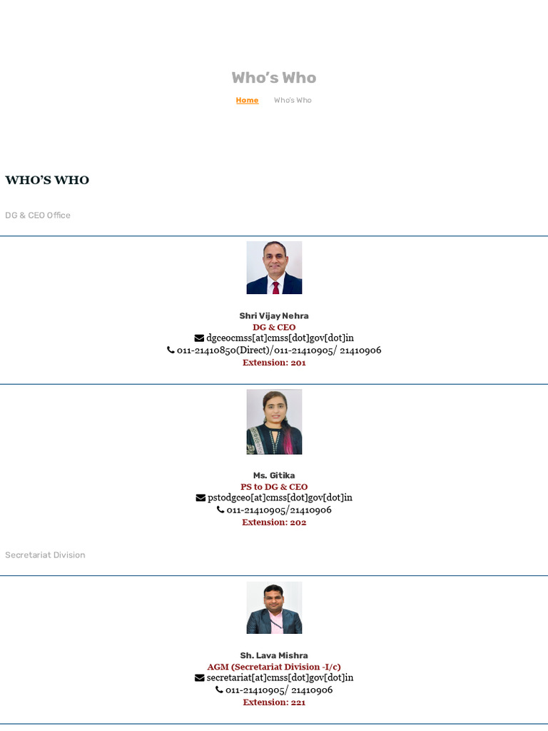 CMSS Department Contacts List | PDF