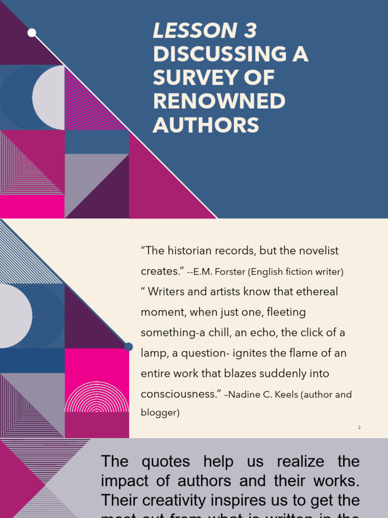 Survey of Renowned Authors for Teachers | PDF