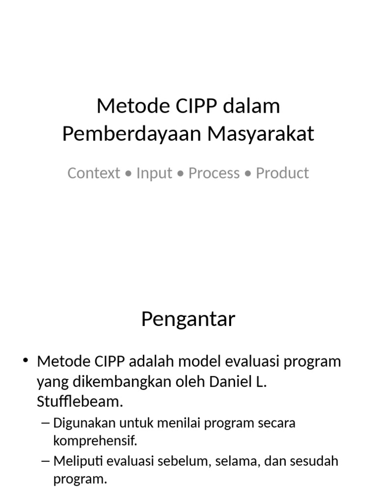Metode CIPP Lengkap Tanpa Gambar | PDF