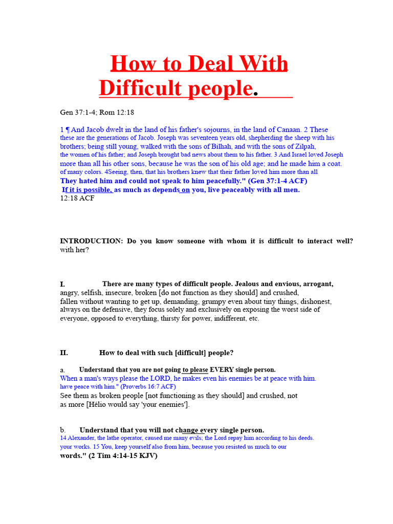 Dealing With DIFFICULT PEOPLE. | PDF | Jacob