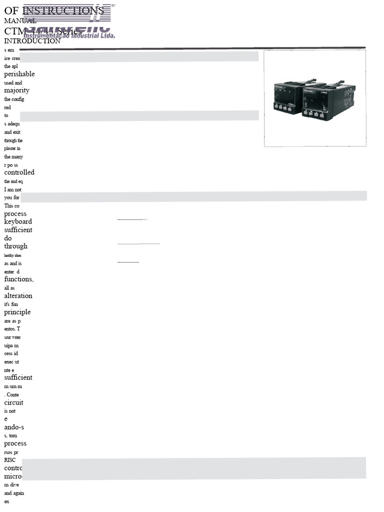INSTRUCTION MANUAL Series CTM-44 - 45 | PDF | Parameter (Computer ...