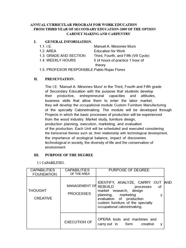PAT Carpentry 3rd, 4th and 5th Grades | PDF | Thought | Evaluation