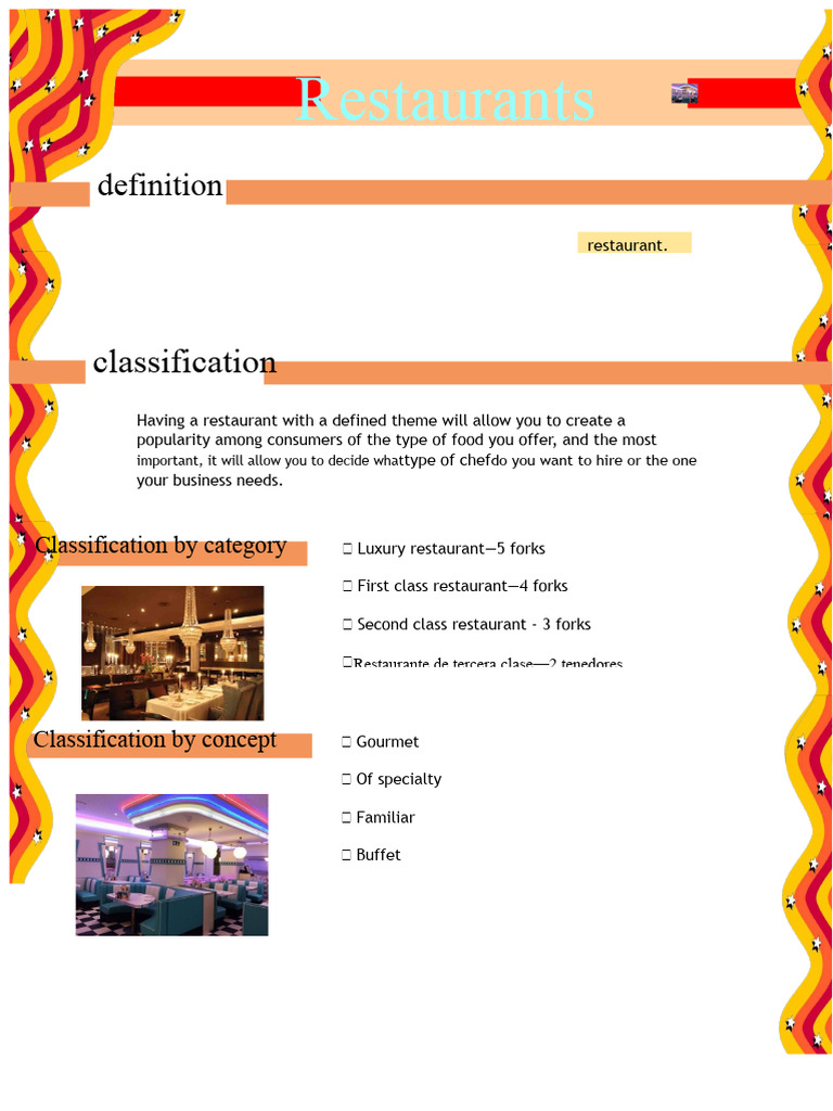Restaurant Classification and History Guide | PDF | Restaurants | Cuisine