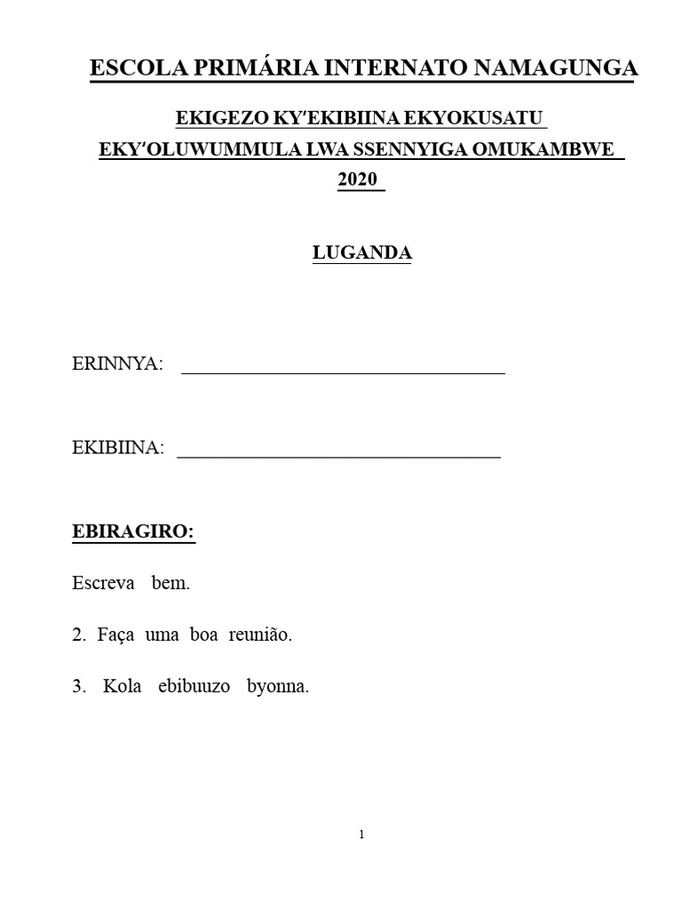 Luganda P3 | PDF