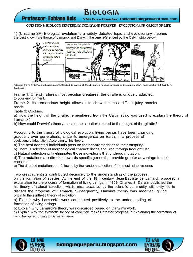 Commented Questions On Evolution | PDF | Evolution | Natural Selection