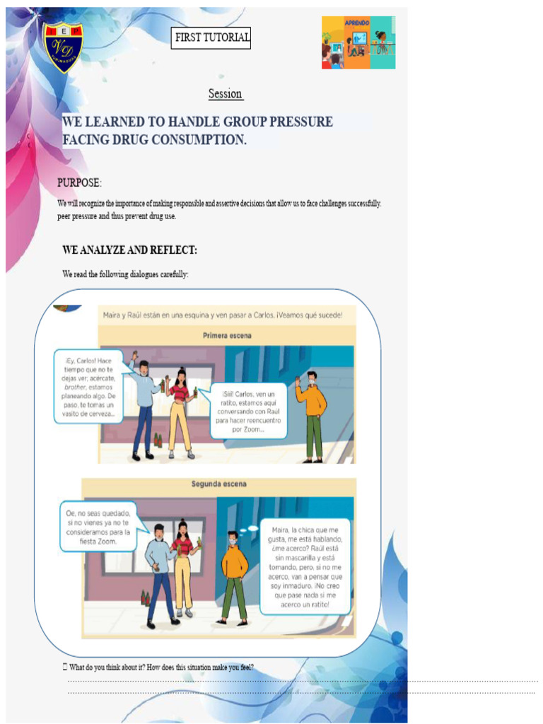 We Learn To Handle Peer Pressure Regarding Drug Use. | PDF | Social ...