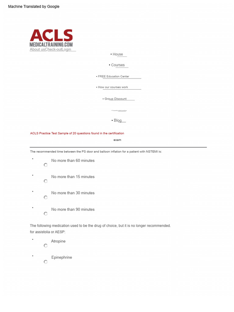 ACLS Training and Guidelines Overview | PDF | Cardiopulmonary ...