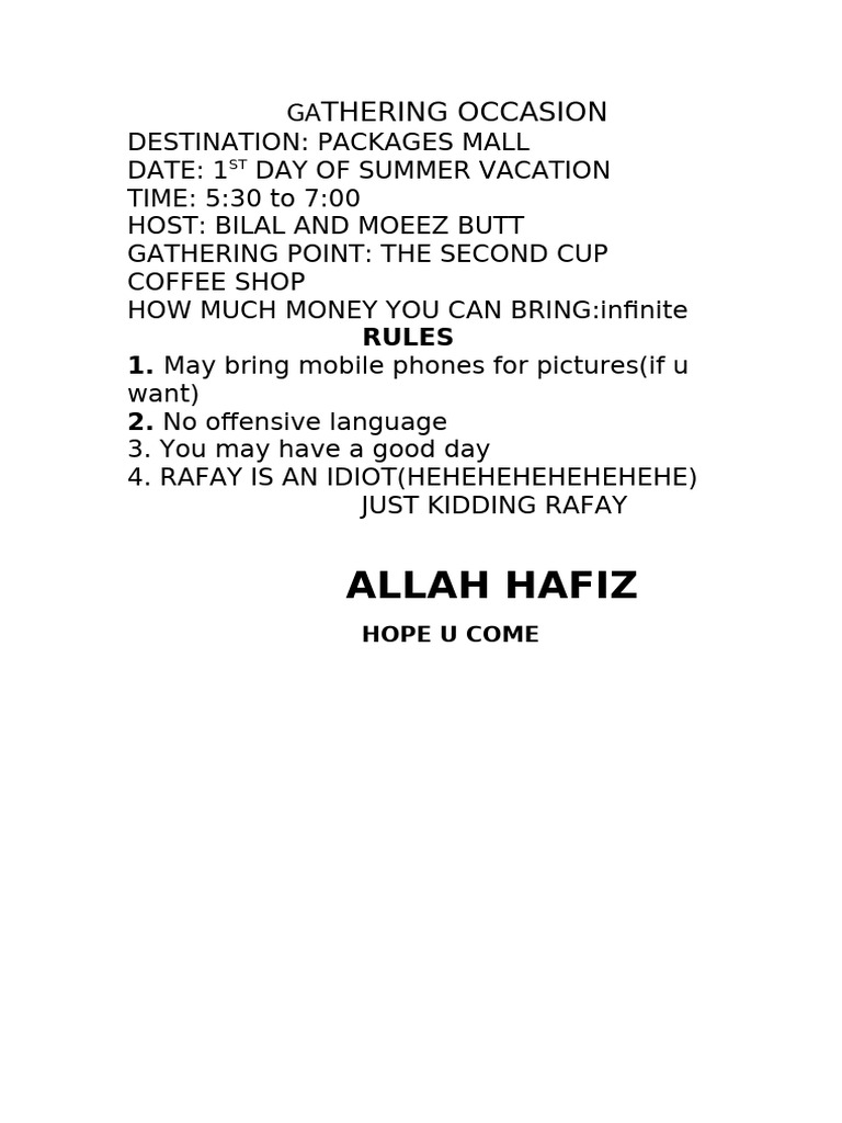 Summer Gathering at Packages Mall | PDF