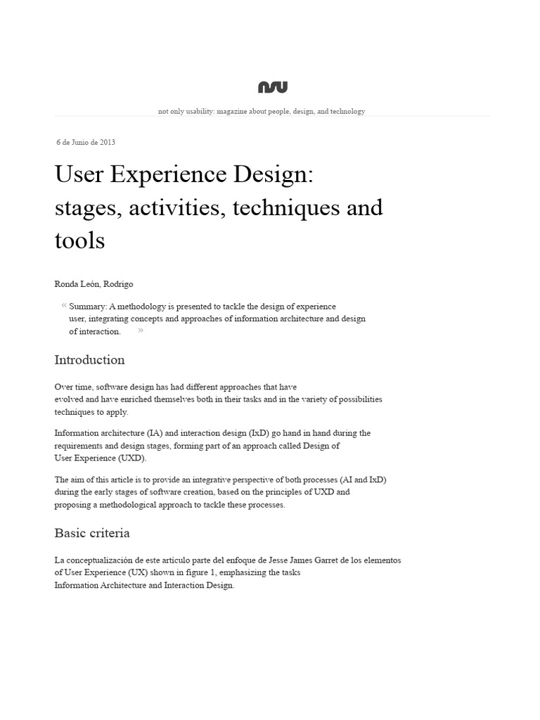 User Experience Design | PDF | Software Development Process | Design