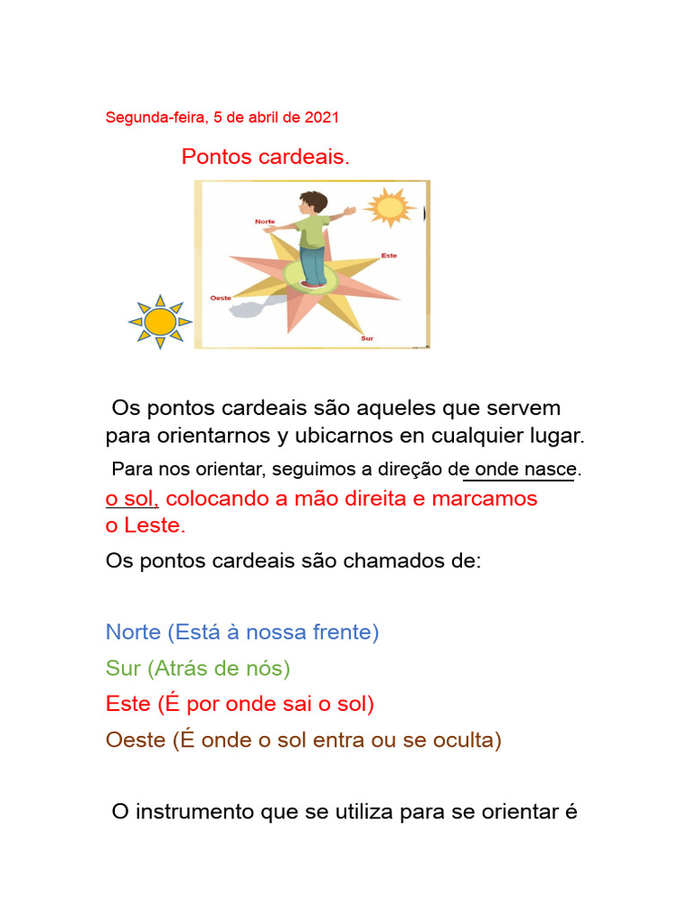 Entendendo os Pontos Cardeais e Bússola | PDF