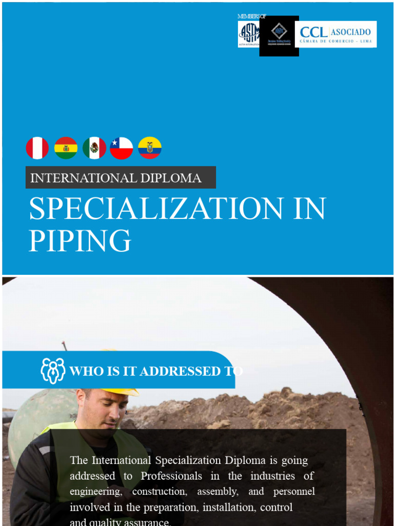 International Diploma of Specialization in Piping | PDF