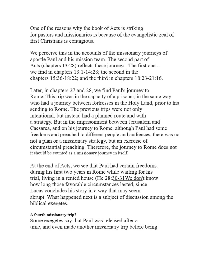 Paul's Missionary Journeys | PDF | Paul The Apostle | Early Christianity