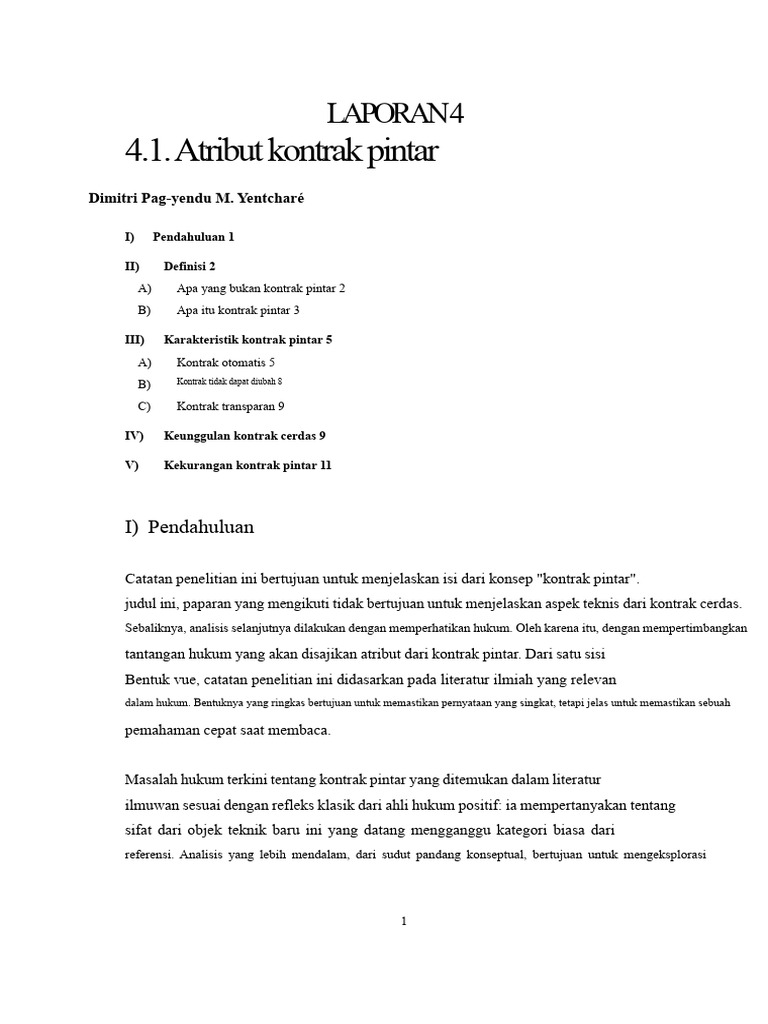 Atribut dan Definisi Kontrak Pintar | PDF