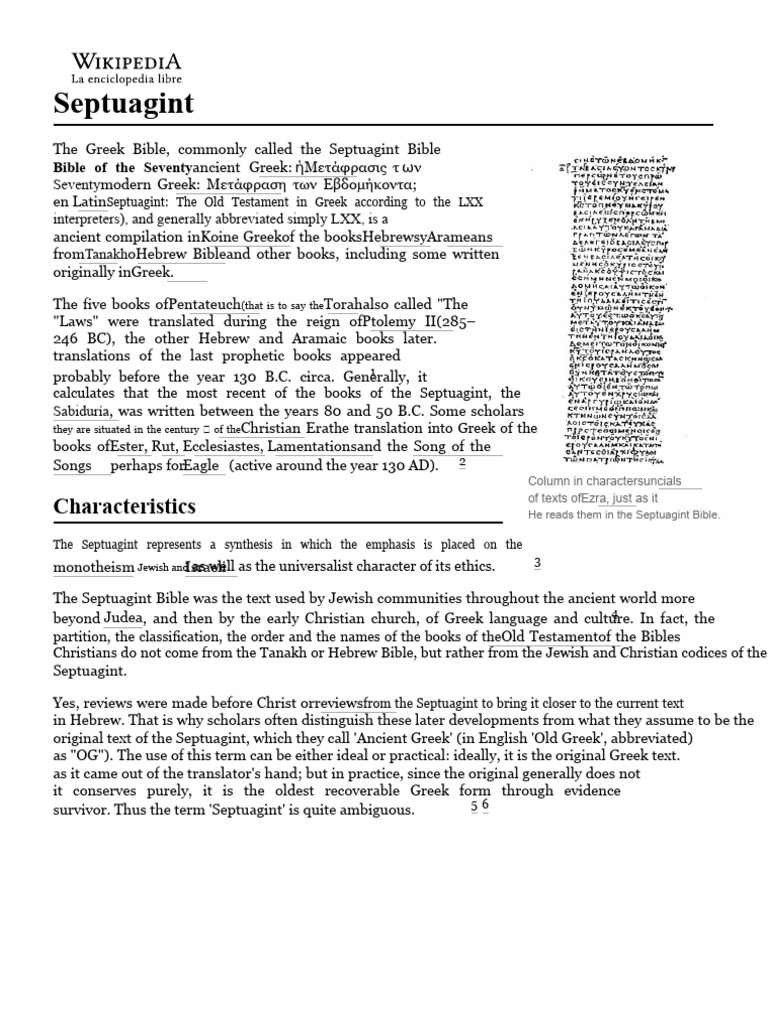 Septuagint: Greek Bible Overview | PDF | Septuagint | Bible