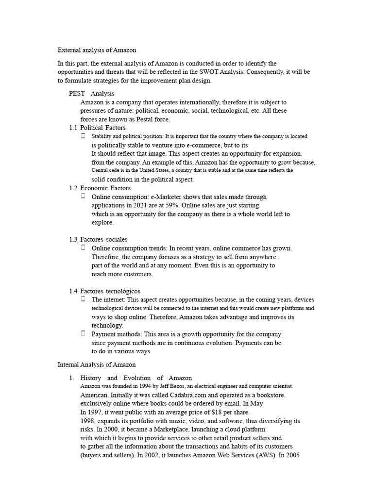 External Analysis of Amazon | PDF | E Commerce | Economies
