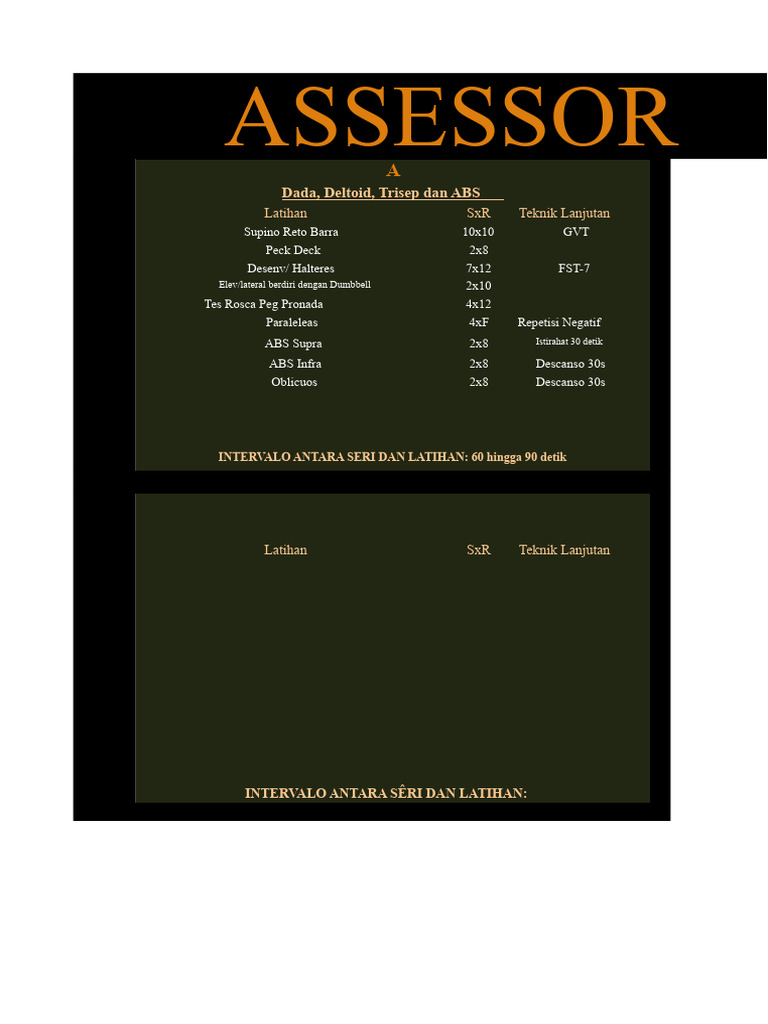 Tabel Latihan ABC | PDF